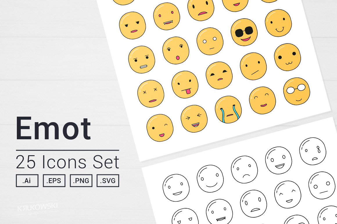 Emot Icon Set, an Icon by Krukowski Graphics