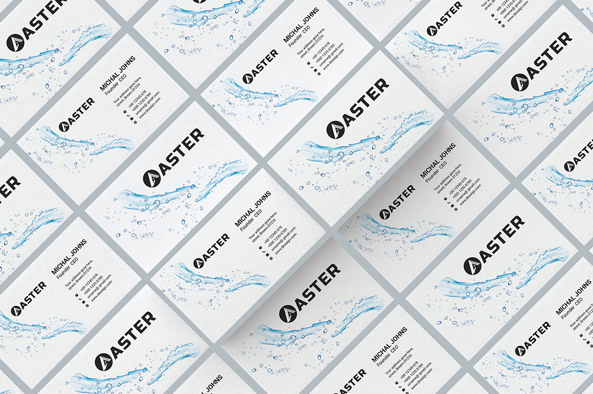 Water Drop Business Card, a Business Card Template by UI_Expert