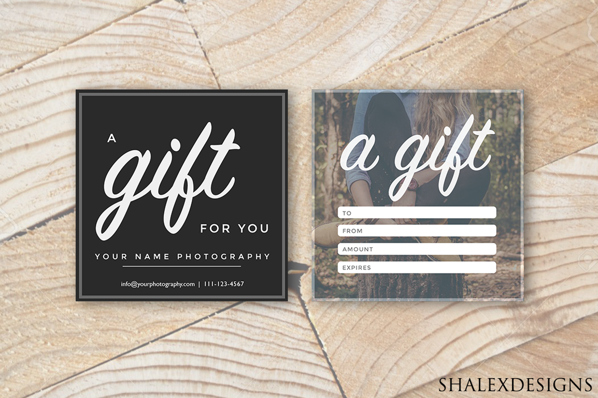 Square Gift Certificate Template, a Card Template by ShalexDesigns