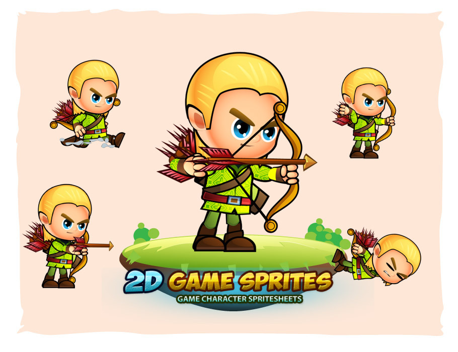 Elf 2D Game Character Sprites, an Illustration by DionArtworks ...