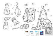 Cleaning service set | Illustrations ~ Creative Market