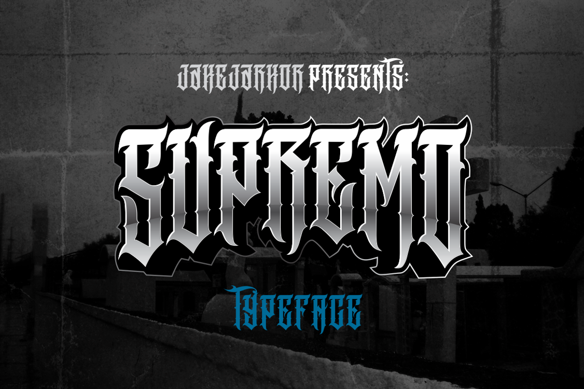 SUPREMO, a Blackletter Font by jakejarkor