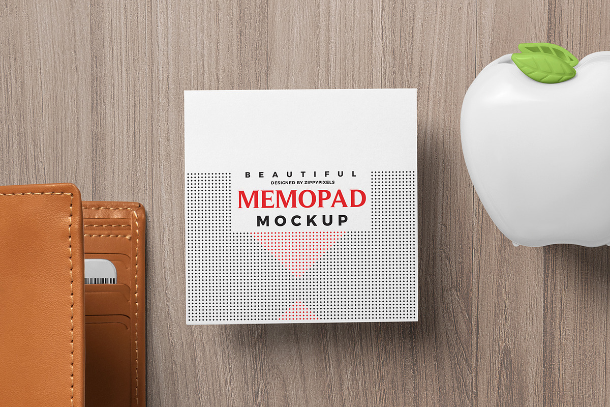 Square Memo Pad Mockups, a Product Mockup by ZippyPixels