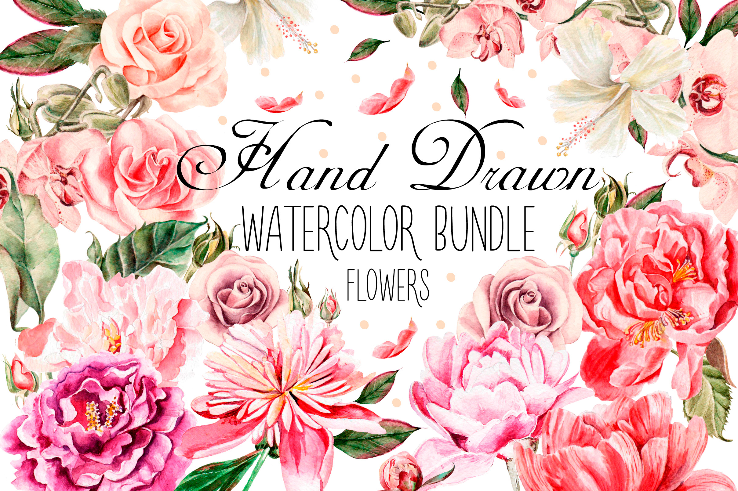 Hand Drawn Watercolor Bundle FLOWERS | Graphic Objects ~ Creative Market