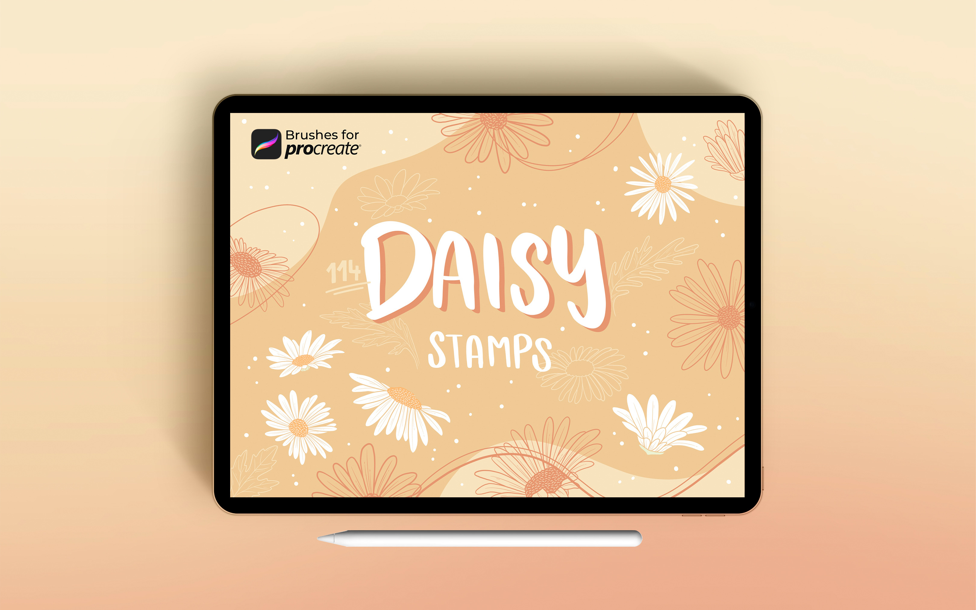 110+ Procreate Daisy Stamp Brushes, a Brush Add-On by laura.design ...
