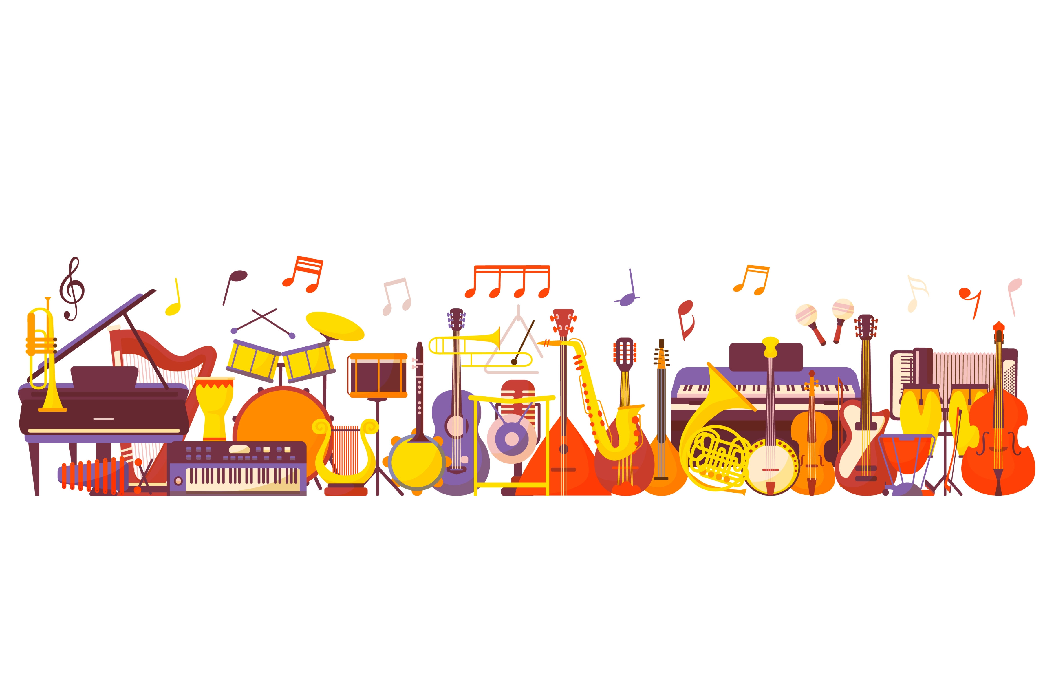 Musical instruments banner, a Background Graphic by Valerie Bodnar ...