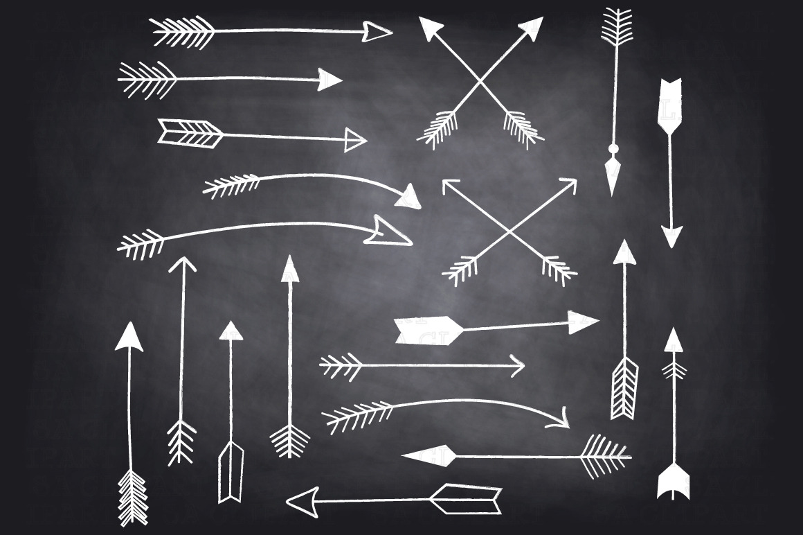 Chalkboard Hand Draw Arrow ClipArt, an Illustration by SA ClipArt