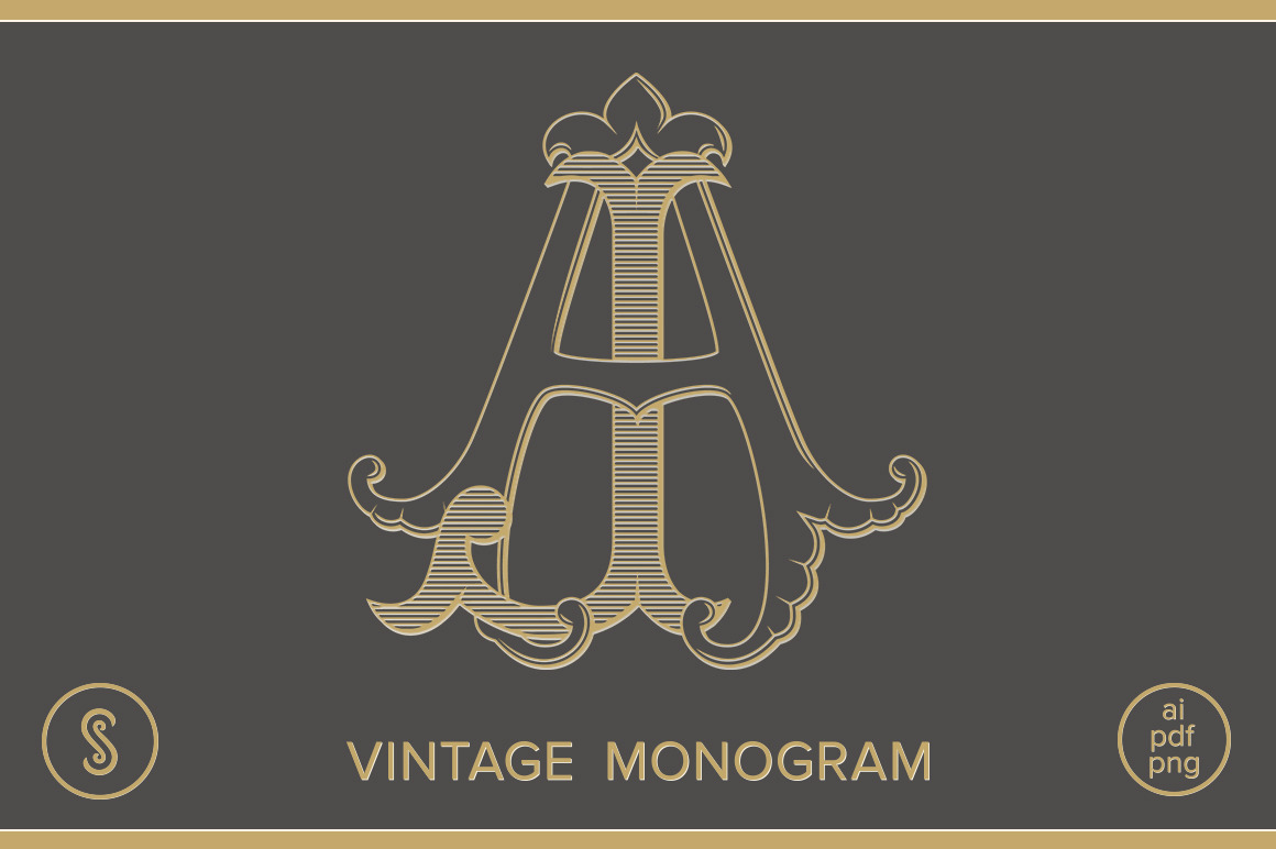 AJ Monogram JA Monogram | Illustrations ~ Creative Market