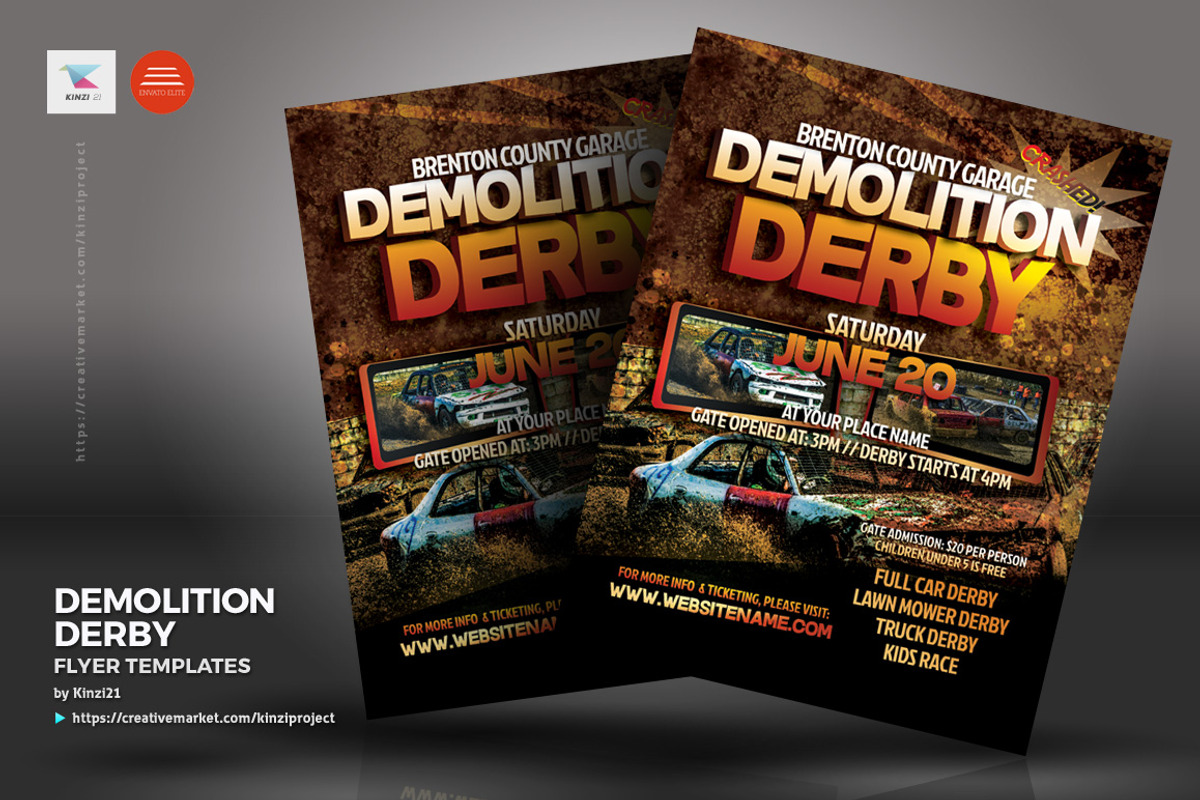 Demolition Derby Flyer Templates, a Flyer Template by kinzi21 ...