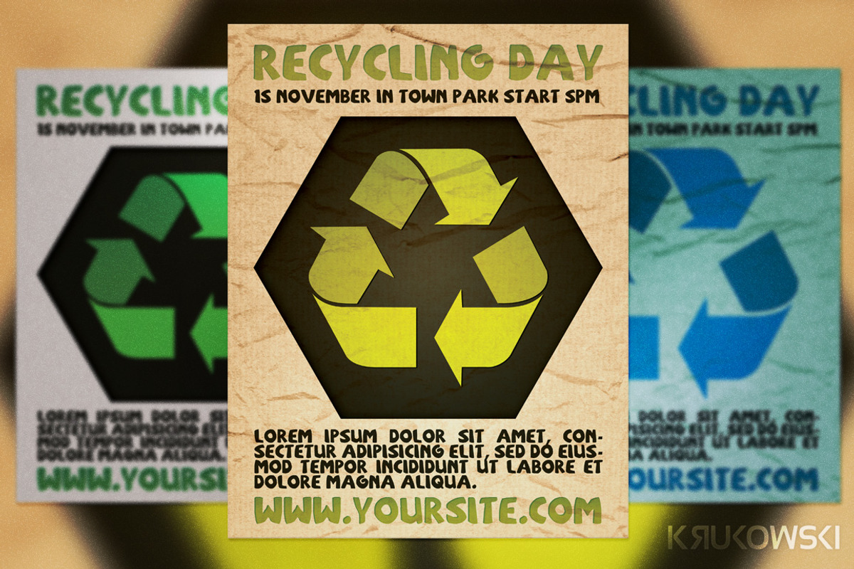 Recycling Day Flyer, a Flyer Template by Krukowski Graphics