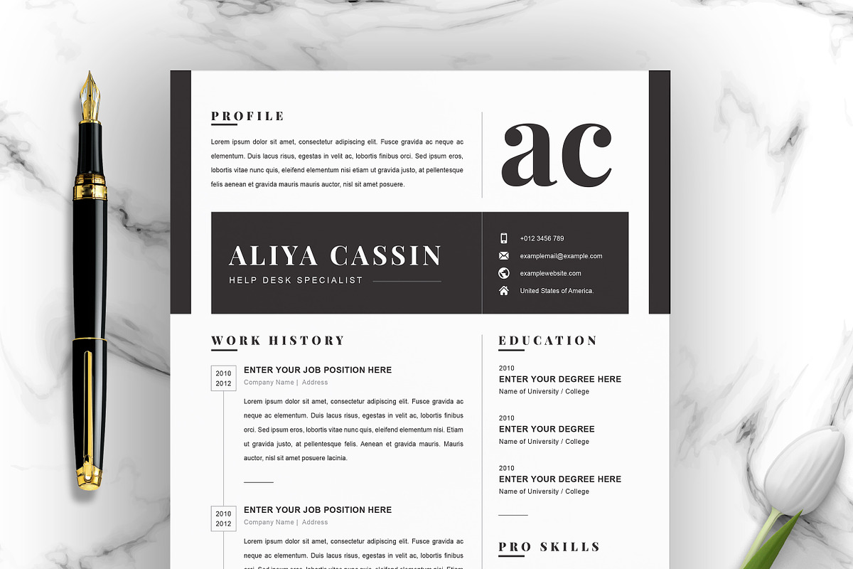 Minimal and Black White Clean Resume, a Resume Template by ResumeInventor