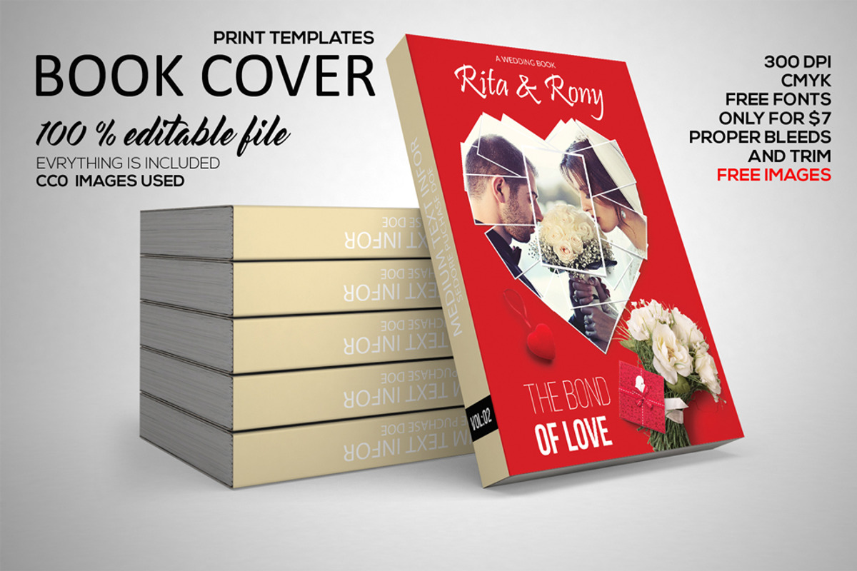 Wedding Book Cover Print Template, a Stationery Template by Psd Templates