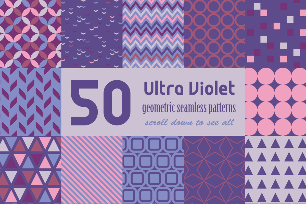 Ultra Violet Geometric Patterns Set, a Pattern Graphic by WBS Design