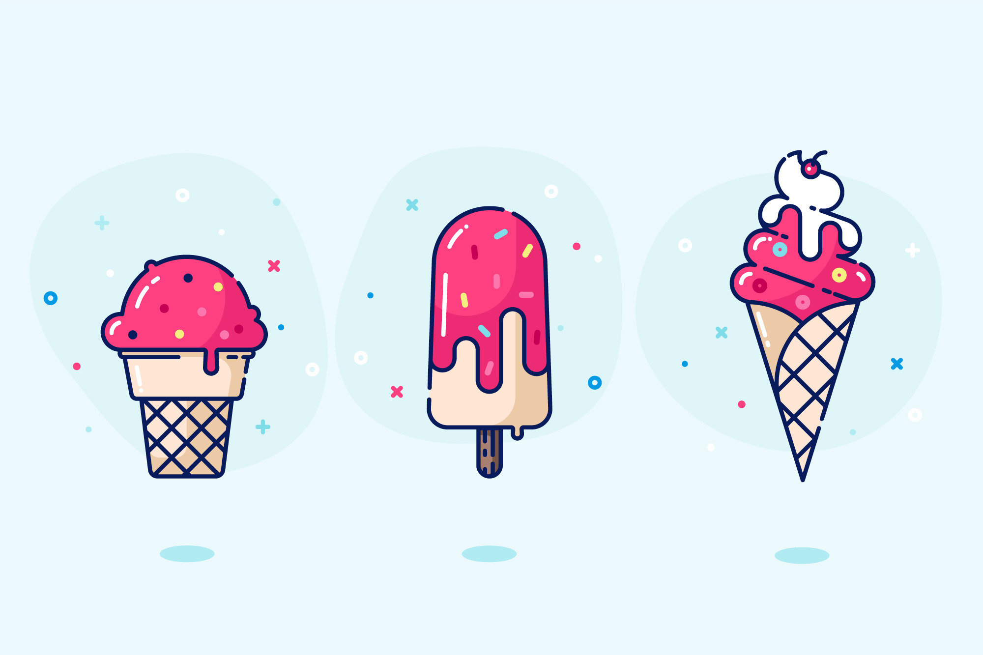 Ice cream illustrations, a Templates & Theme by Librebird