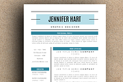 The Jennifer Resume Pack - Teal, a Resume Template by LeArt