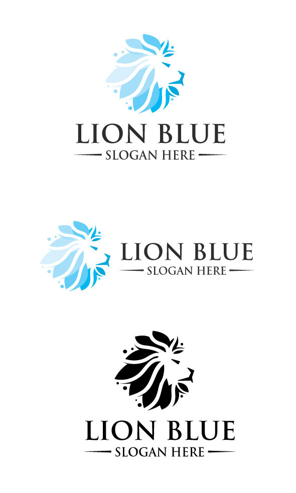 Lion Blue Logo, a Branding & Logo Template by Mariyana