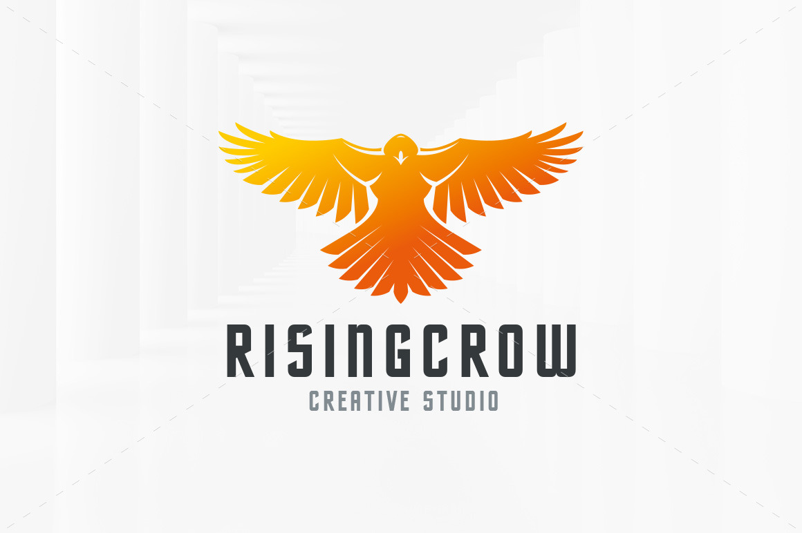 Rising Crow Logo Template, a Branding & Logo Template by LOGOMAGINE