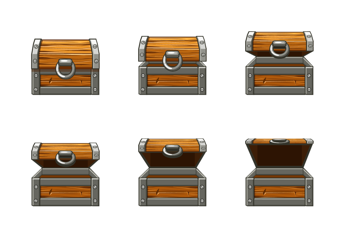 Animation step by step wooden chest, a Graphic by BabySofja