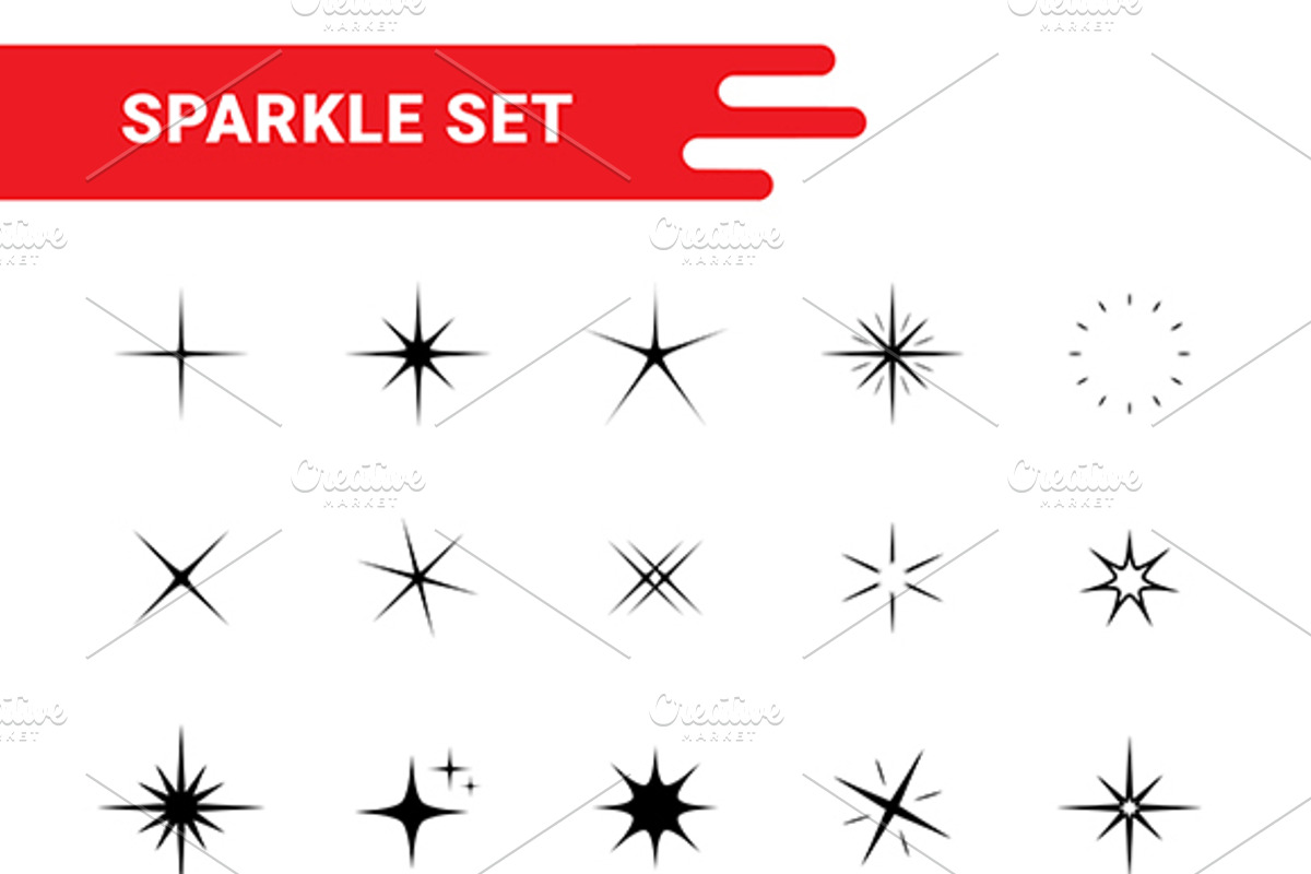 Vector Sparkle set, a Templates & Theme by Snipergraphics
