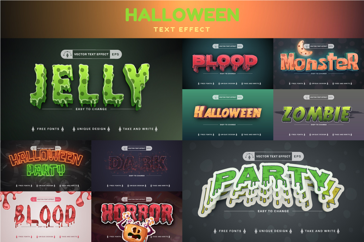 Bundle editable text effects