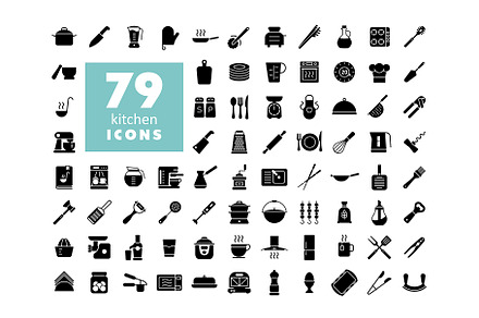 Home Cooking Elements Set | Icons ~ Creative Market