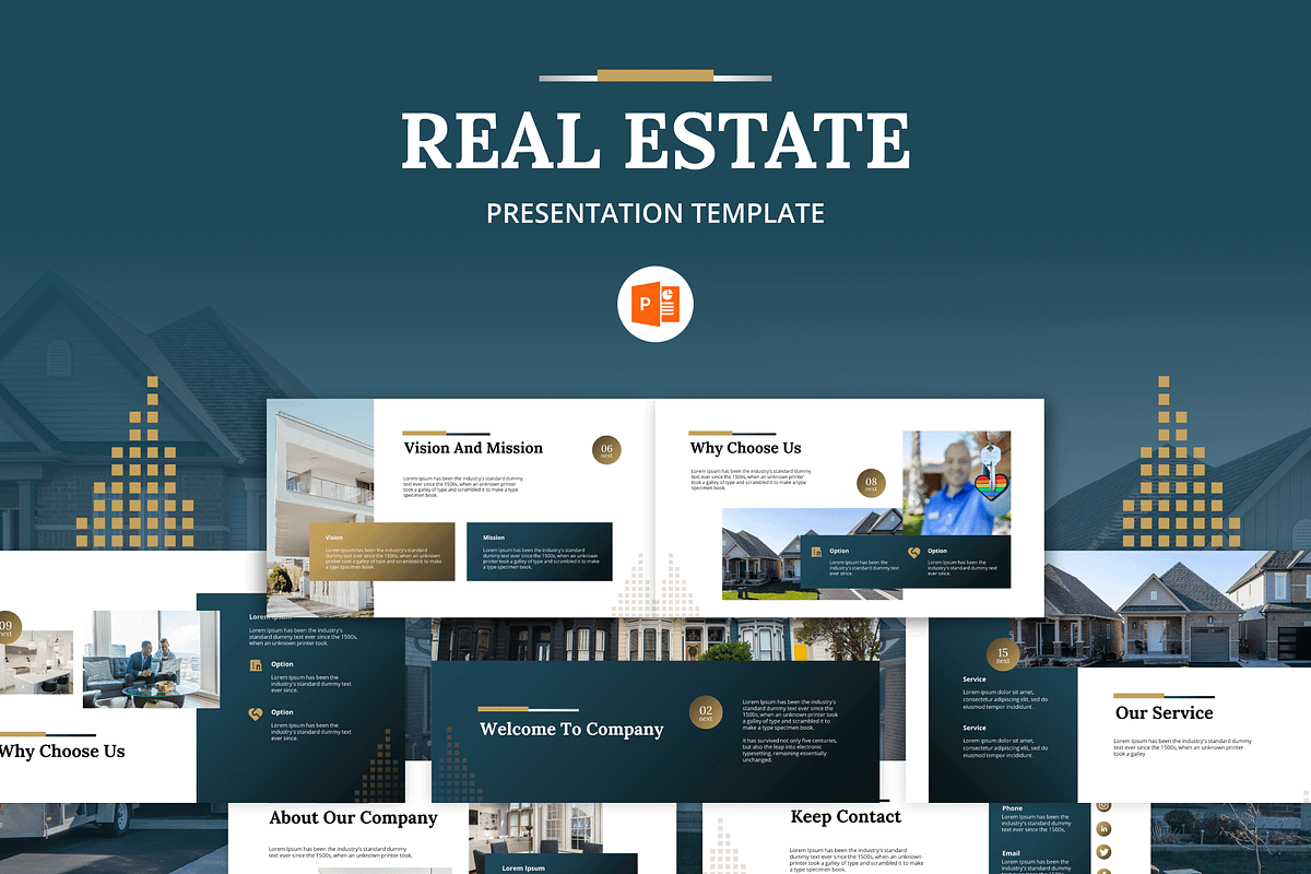 Real Estate Powerpoint Template, a Presentation Template by Jaruka