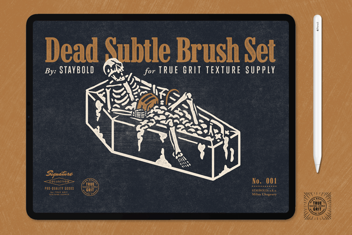 Dead Subtle Procreate Brushes, a Brush Add-On by True Grit Texture Supply