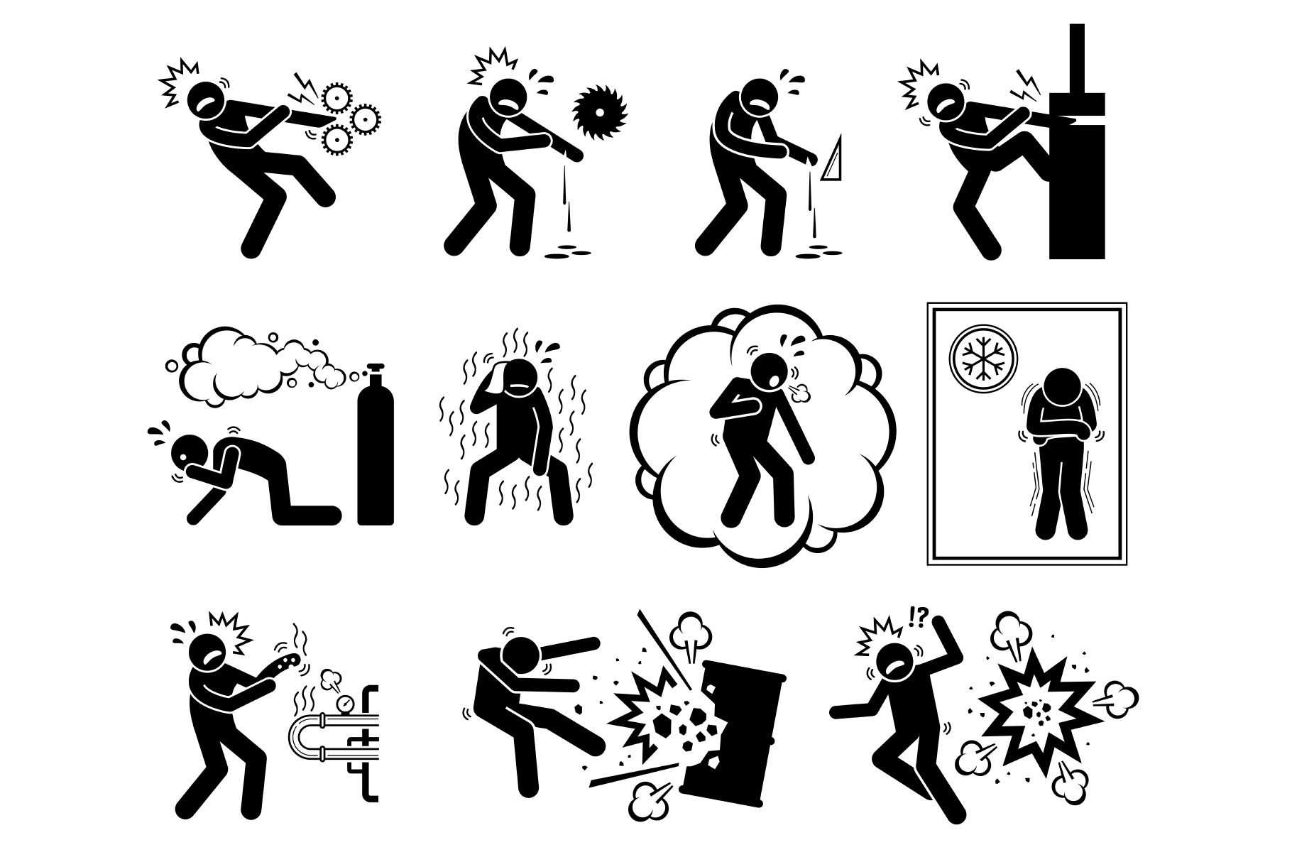 Workplace Warning Sign Danger Risk, an Icon by Leremy Stick Figures