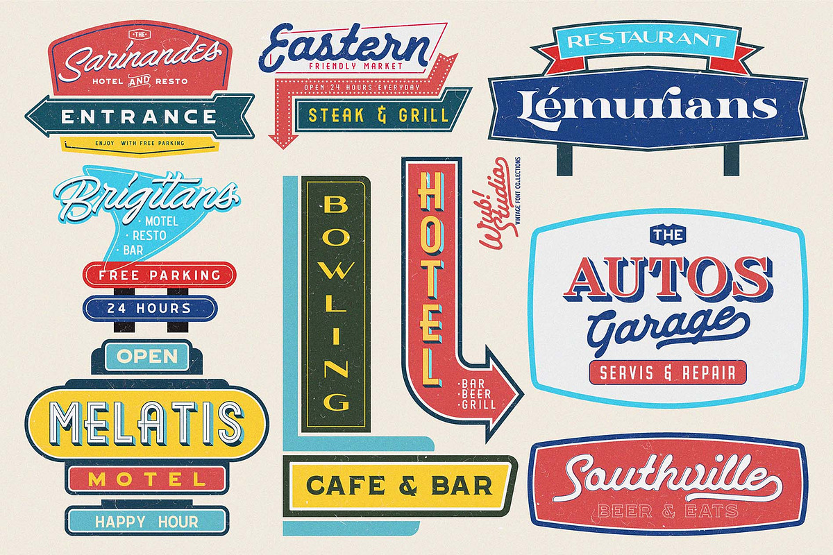 Northville Vintage Font Collections, a Serif Font by wubstudio
