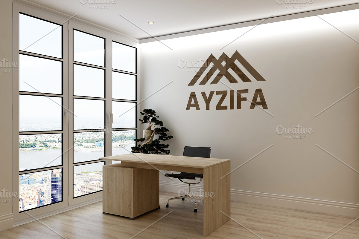 Office Workspace Room Logo Mockup