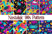 Nostalgic 90s Pattern, a Pattern Graphic by Printable Treasure