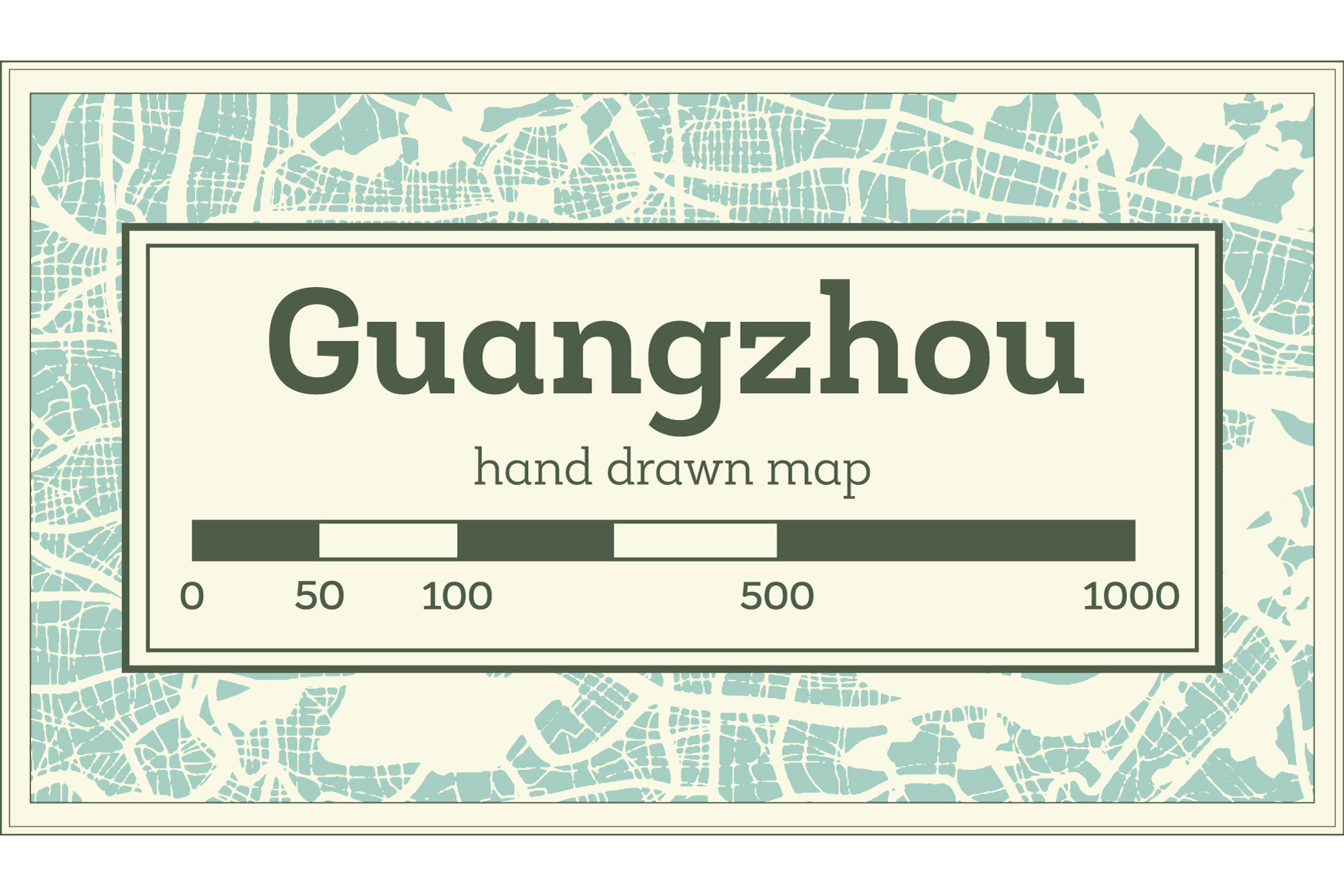Guangzhou China City Map in Retro, a Transportation Illustration by ...