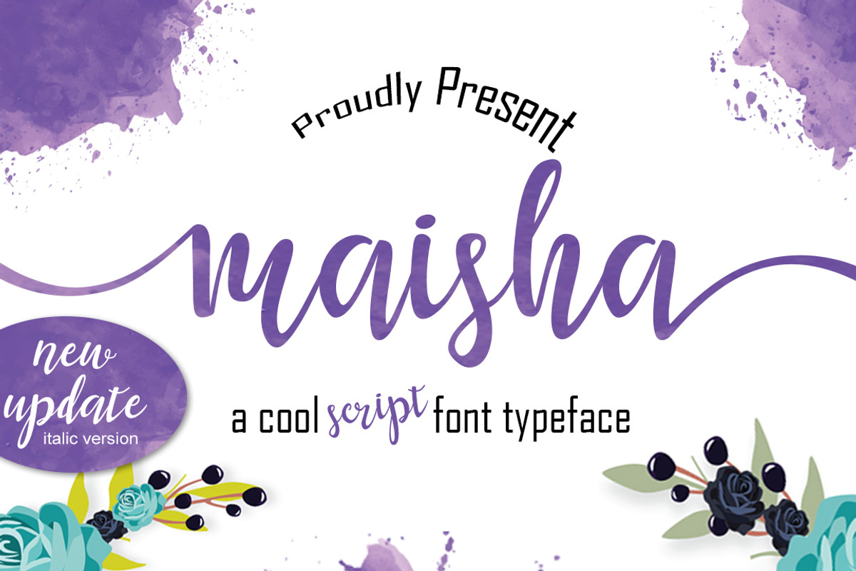 Maisha Script, a Script Font by MrLetters