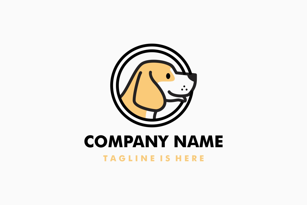 dog inside a circle logo, a Branding & Logo Template by vastard