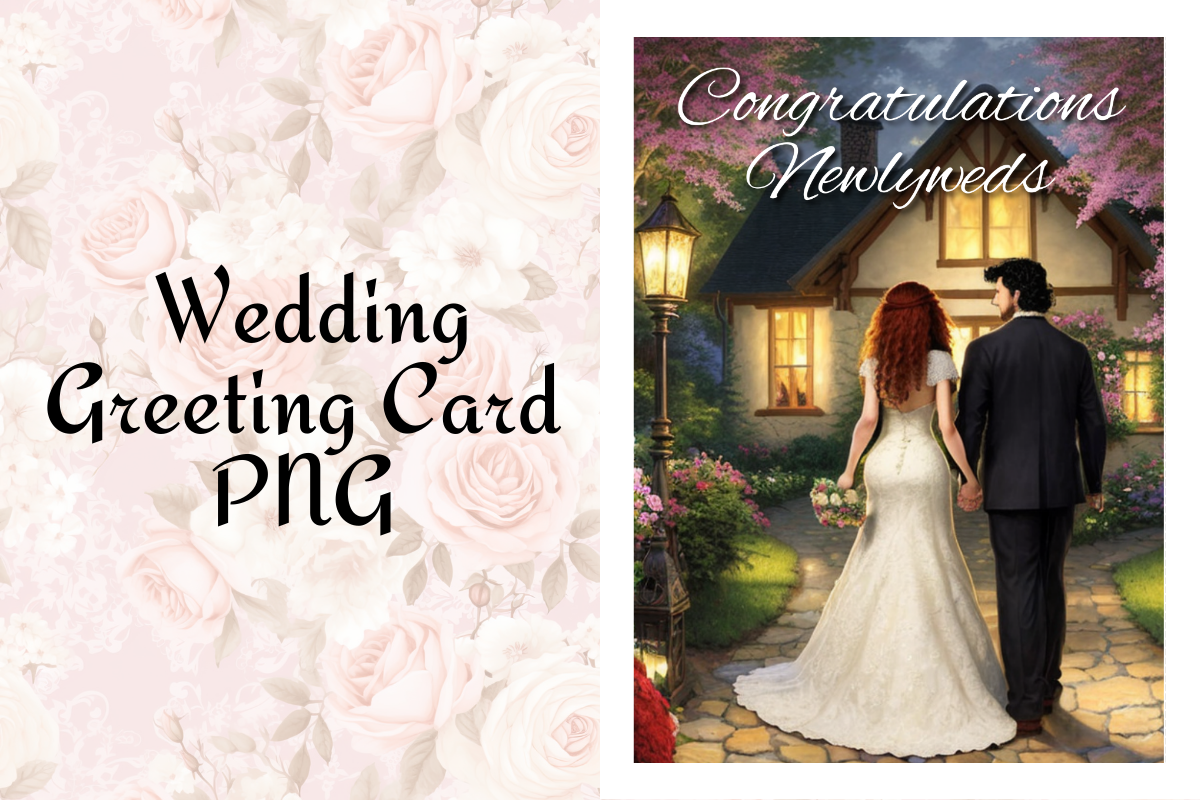 Wedding Printable Card PNG, a Card Template by Pixels N Bows