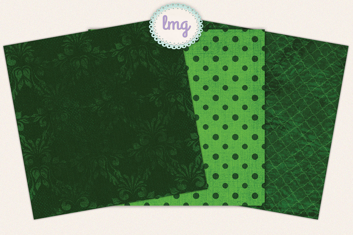 Green Denim Scrapbook Papers, a Pattern Graphic by Lavender Mint Graphics