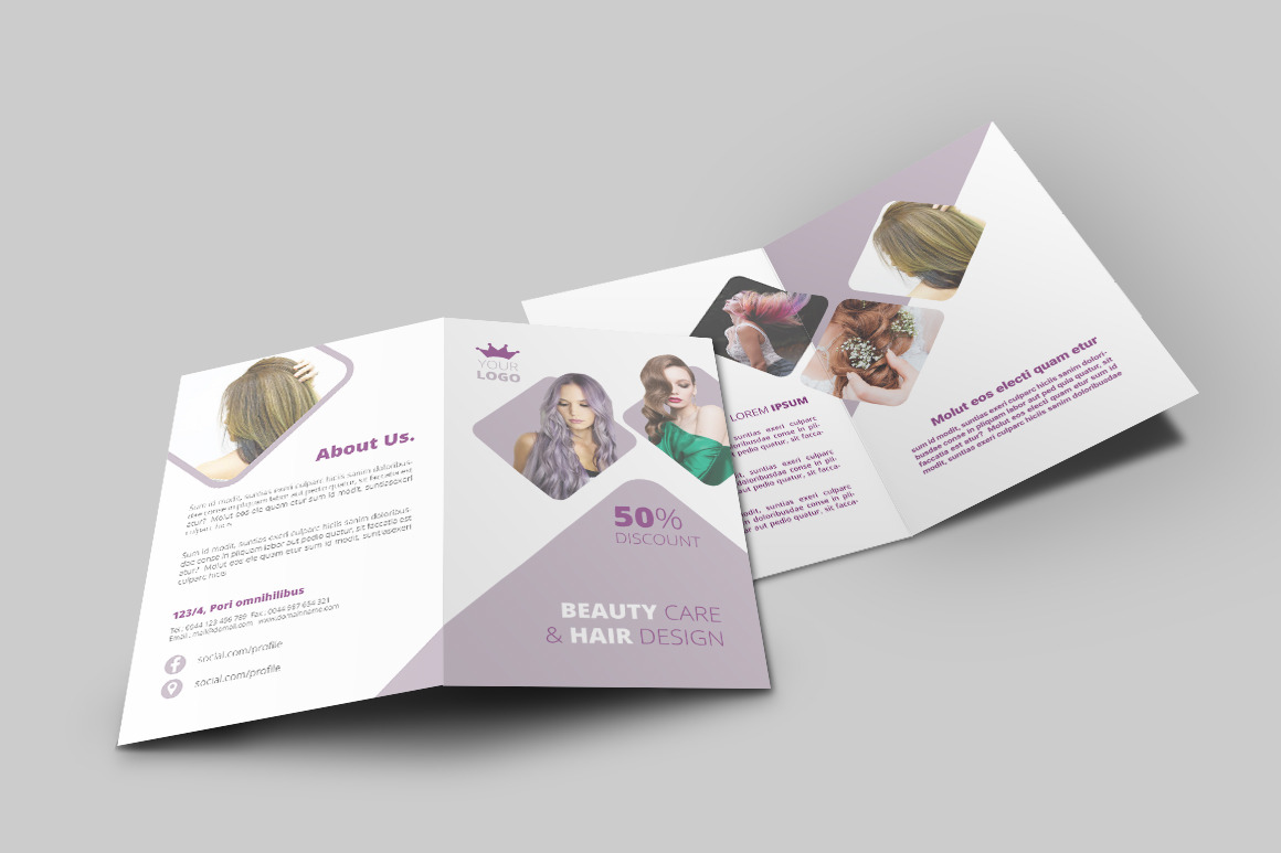 Hair Style Bi-Fold Brochure, a Brochure Template by Creatricks
