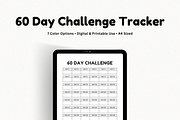 60-Day Challenge Tracker Printable, a Stationery Template by The Chaos ...