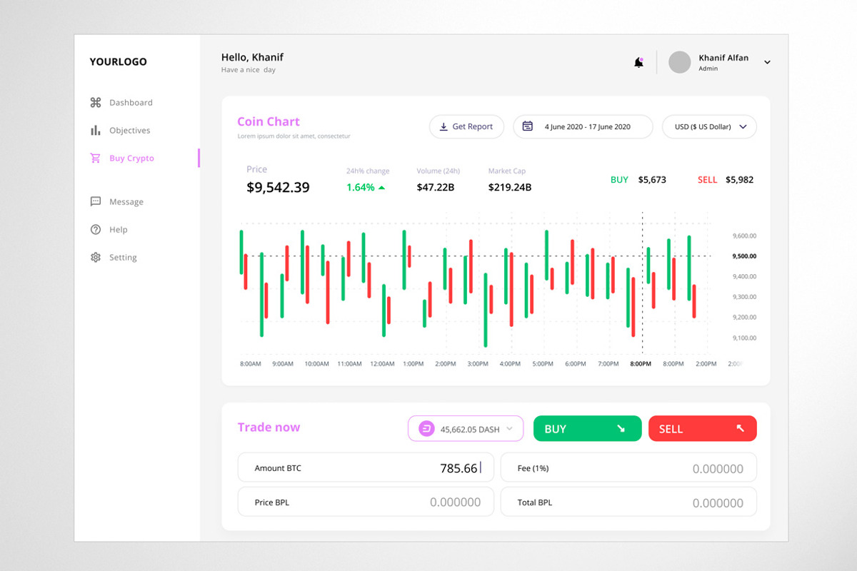 Cryptocurrency & Trading Admin Dashboard UI Kit