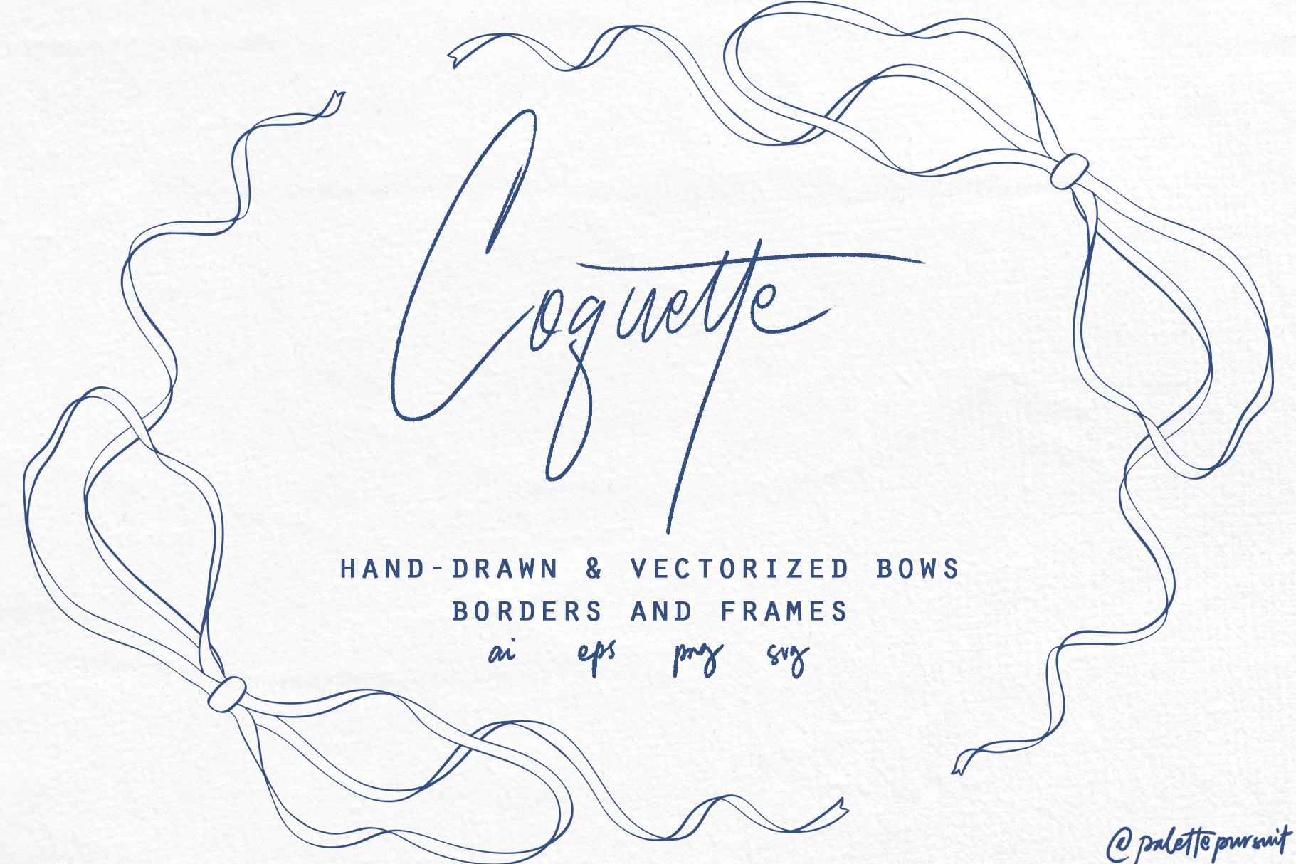 Coquette bows and ribbon frames | Creative Market