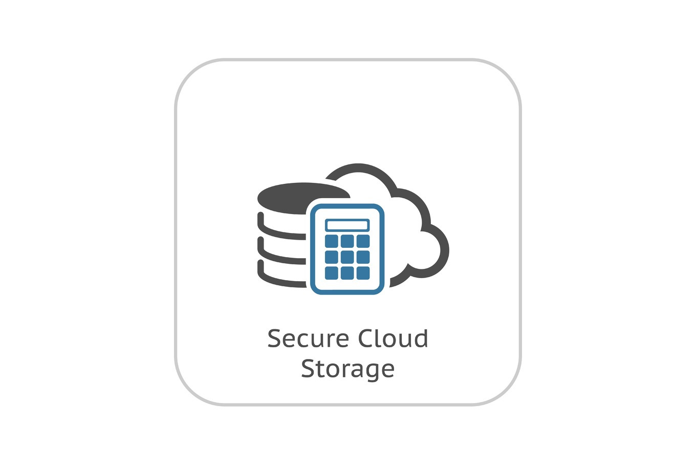 Secure Cloud Storage Icon. Flat Design., a Technology Illustration by ...