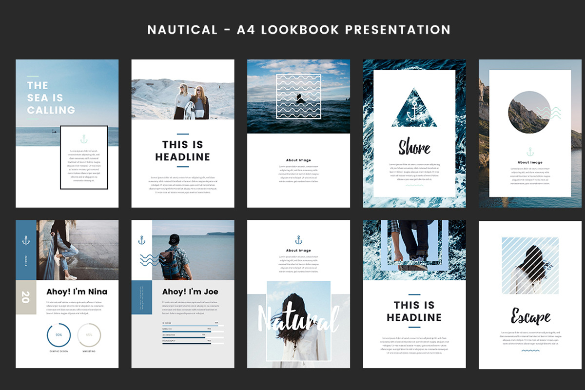 Nautical - A4 Printable PowerPoint, a Presentation Template by Studio Moara