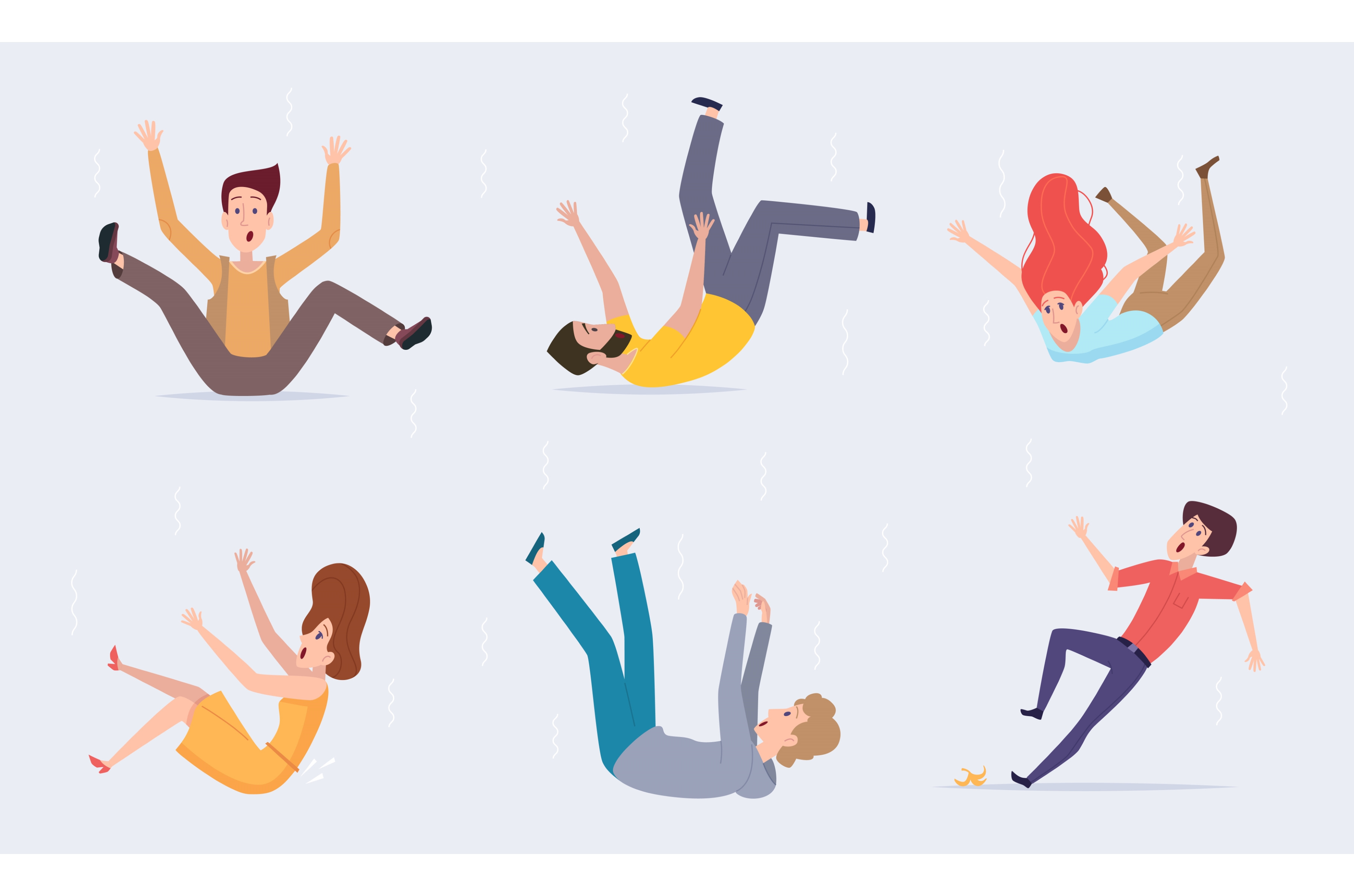 Falling people. Healthcare problems, a Background Graphic by Onyx