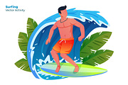 Surfing - Vector Illustration, a Technology Illustration by AQR Studio