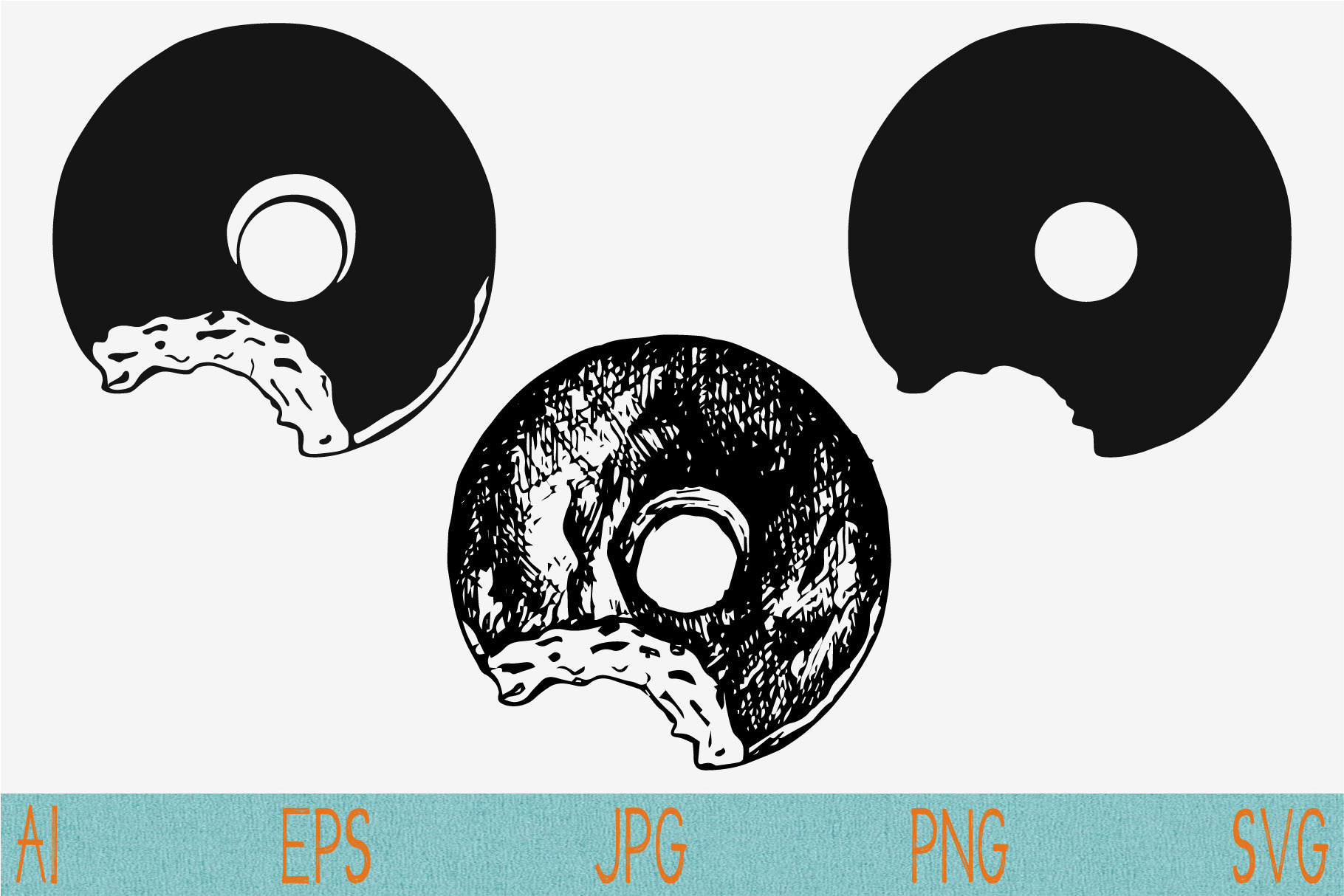 donut svg set vector png eps, an Icon by FileVectorSVG