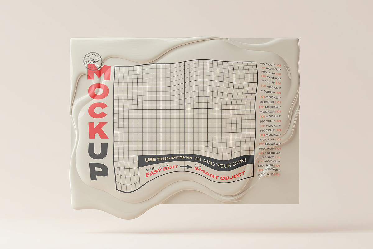 Wavy Distorted Poster Mockups, a Mockup by Luuqas Design