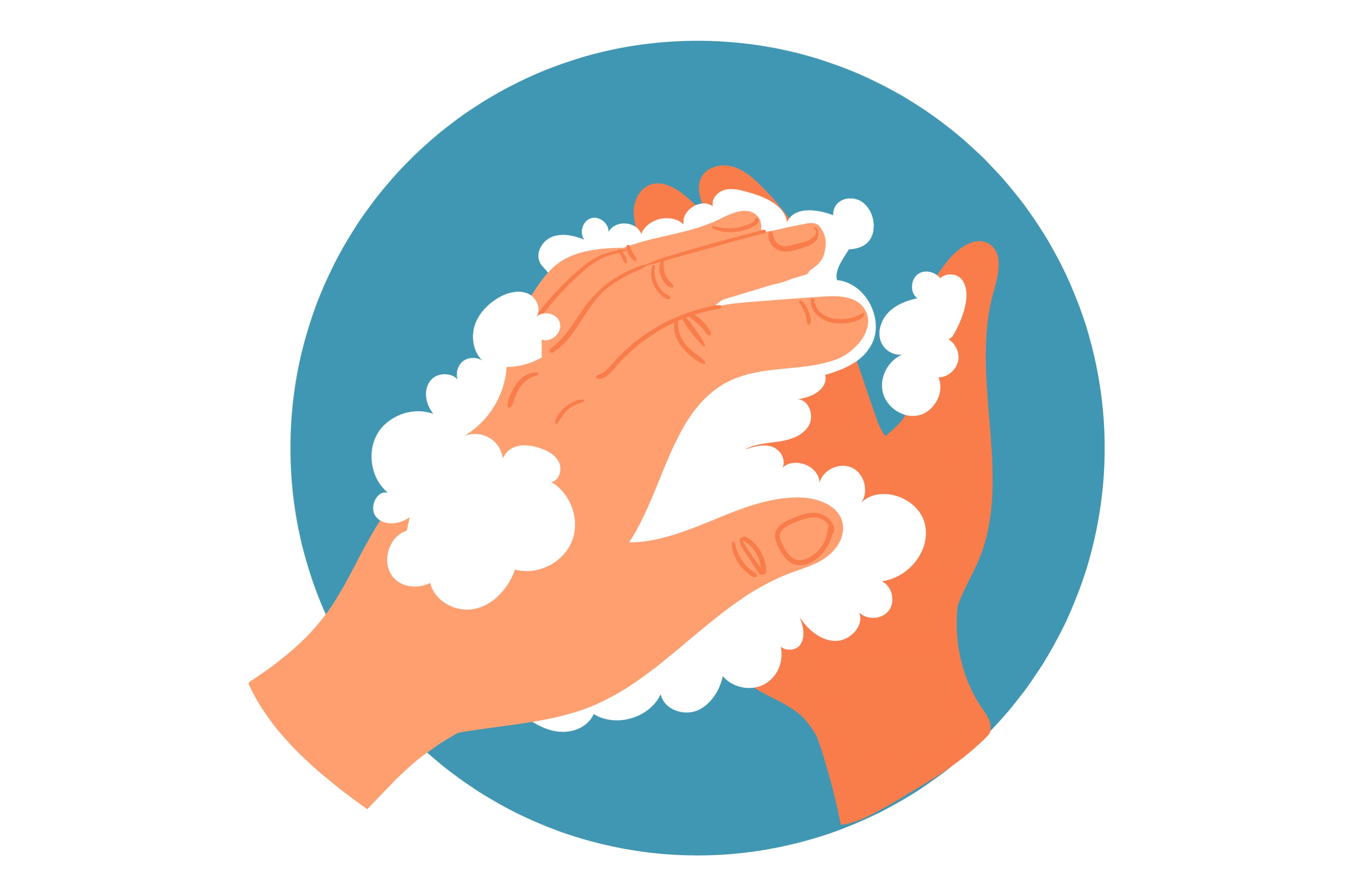 Lather hands rubbing together, a Healthcare Illustration by Vectorbuum