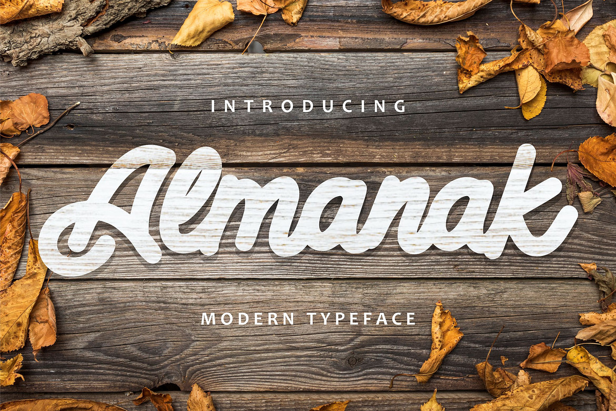 Almanak - Modern Typeface, a Script Font by KAZ by IanMikraz Studio