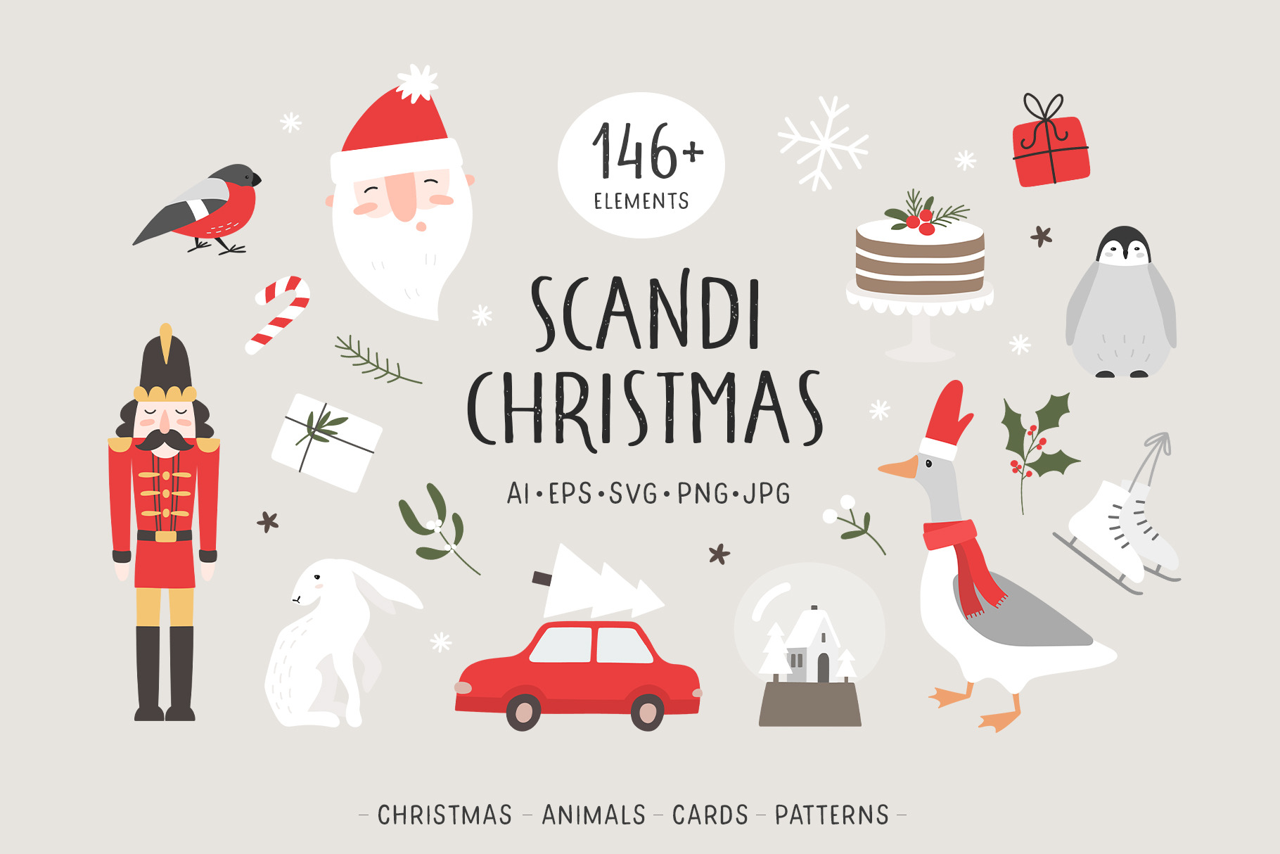 Scandi Christmas. Winter collection, a Seasonal Illustration by Kreker Kate