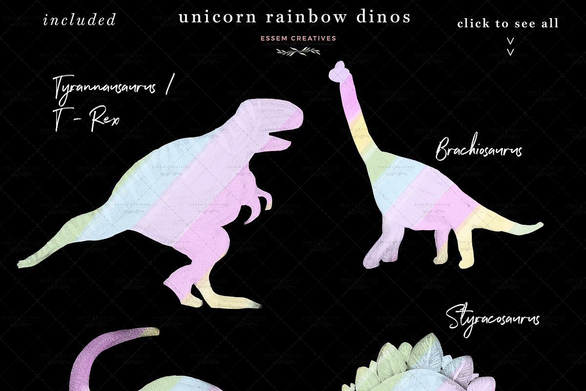 Watercolor Dinosaur Clipart T-Rex, an Animal Illustration by Essem ...